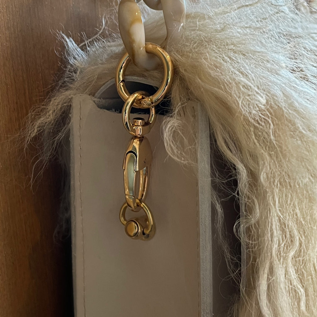 Jackson Hole Mongolian Convertible Gusset Clutch- Cream – Pelli Couture